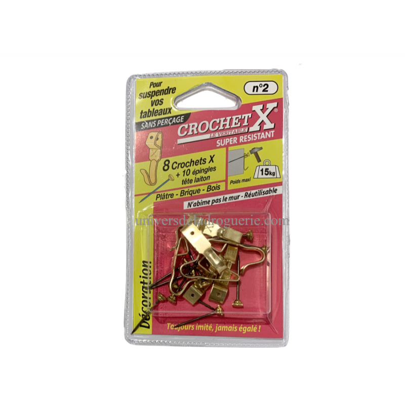 8 crochets à tableau N°2 Crochet X